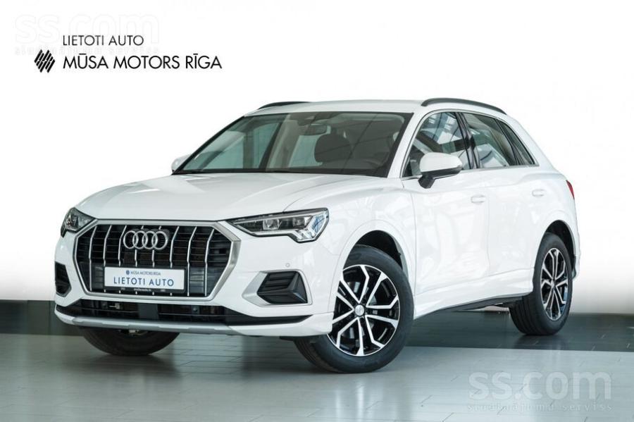 White Audi Q3 2023 in Riga, with an engine capacity of 1.50 L and mileage of 45 thousand km for 27900 €, photo 1 on AUTOMOTO.COM.LV