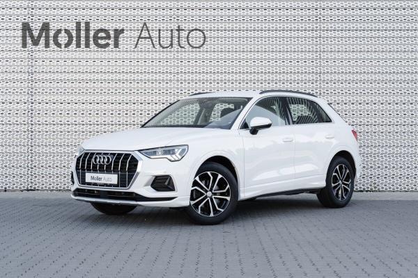 White Audi Q3 2023 in Marupe, with an engine capacity of 1.50 L and mileage of 45 thousand km for 30250 €, photo 1 on AUTOMOTO.COM.LV
