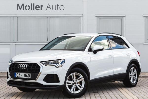 White Audi Q3 2024 in Ventspils, with an engine capacity of 1.50 L and mileage of 46 thousand km for 31050 €, photo 1 on AUTOMOTO.COM.LV