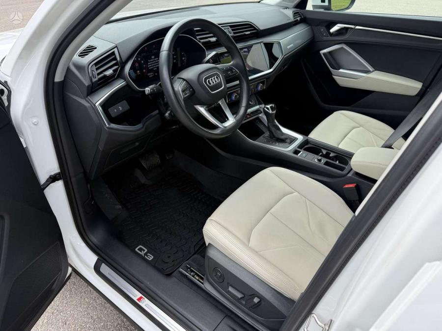 White Audi Q3 2023 in Siauliai, with an engine capacity of 2.00 L and mileage of 61 thousand km for 20449 €, photo 13 on AUTOMOTO.COM.LV