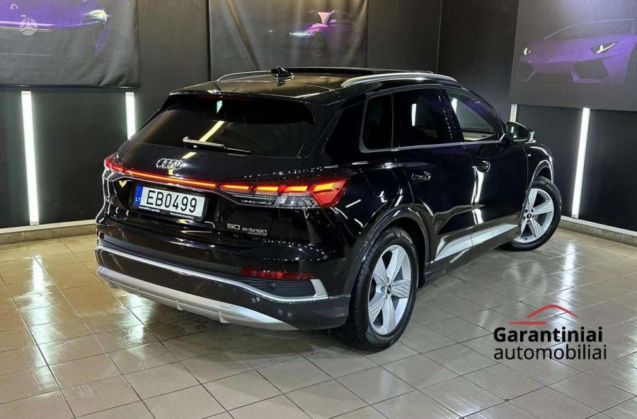 Black Audi Q4 e-tron 2021 in Vilnius, with an engine capacity of 0.00 L and mileage of 18 thousand km for 36550 €, photo 3 on AUTOMOTO.COM.LV