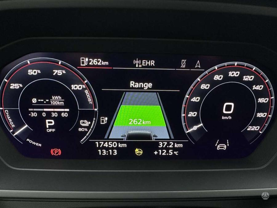 Black Audi Q4 e-tron 2021 in Vilnius, with an engine capacity of 0.00 L and mileage of 18 thousand km for 36550 €, photo 14 on AUTOMOTO.COM.LV