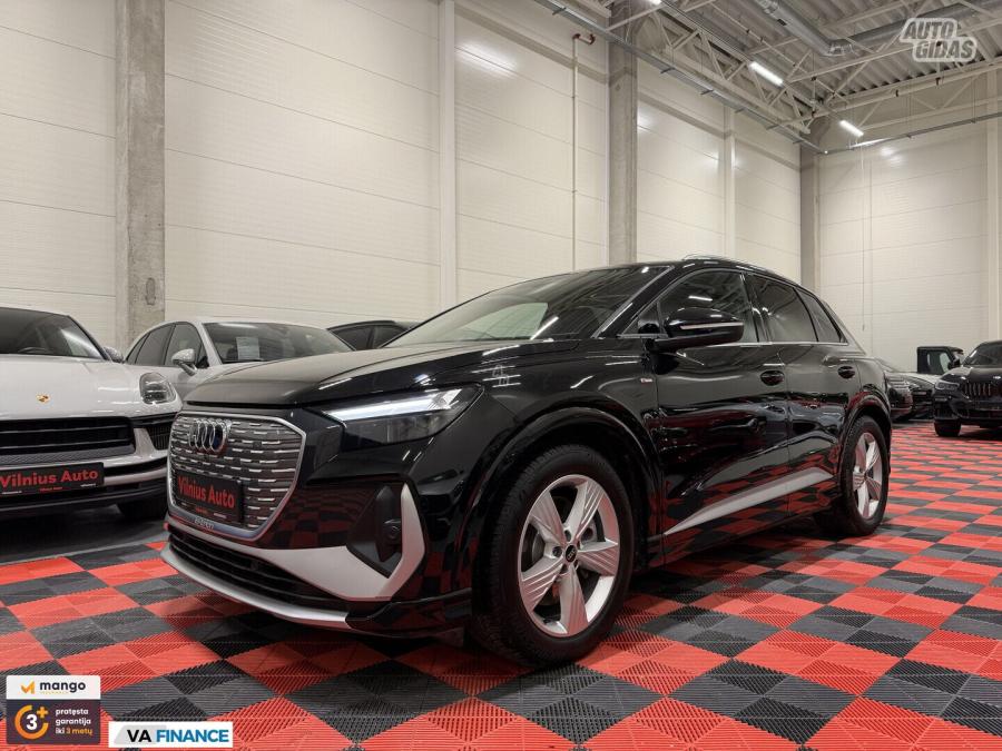 Black Audi Q4 e-tron 2022 in Vilnius, with an engine capacity of 0.00 L and mileage of 48 thousand km for 28990 €, photo 1 on AUTOMOTO.COM.LV