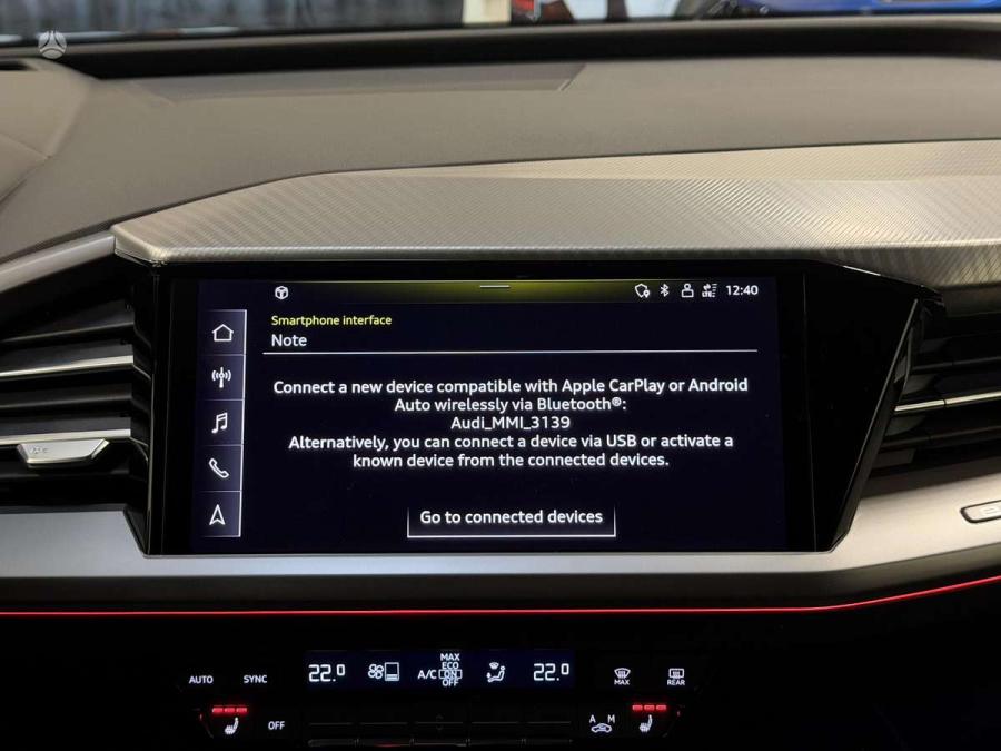 Melns Audi Q4 e-tron 2022 Viļņa, ar dzinēja tilpumu 0.00 L un nobraukumu 48 tūkst. km par 27990 €, foto 24 vietnē AUTOMOTO.COM.LV