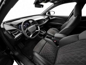 Black Audi Q4 e-tron 2023 in Kaunas, with an engine capacity of 0.00 L and mileage of 72 thousand km for 36600 €, photo 6 on AUTOMOTO.COM.LV