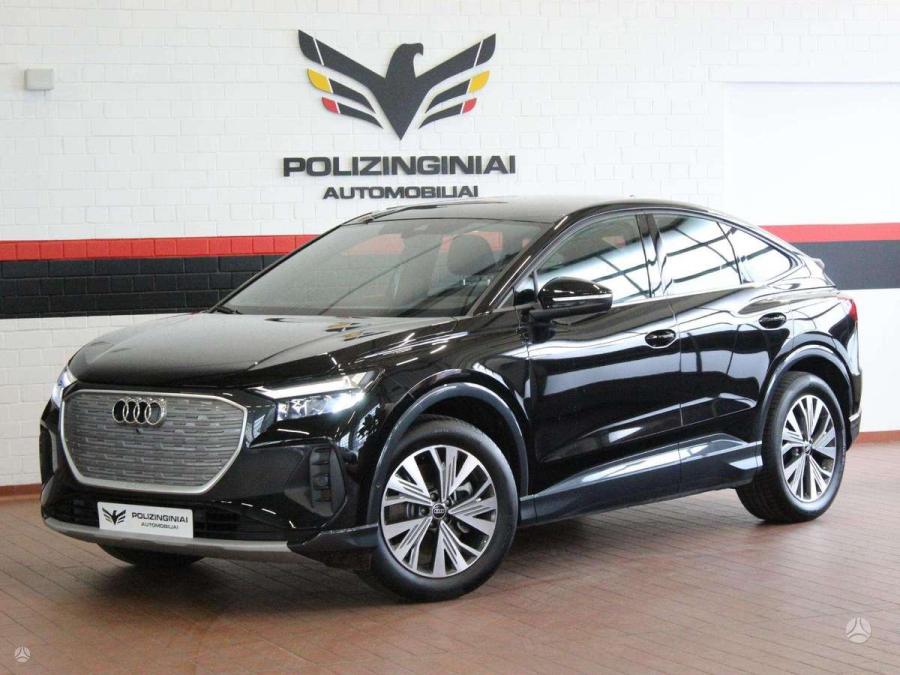 Melns Audi Q4 e-tron 2024 Kauņa, ar dzinēja tilpumu 0.00 L un nobraukumu 5 tūkst. km par 38115 €, foto 1 vietnē AUTOMOTO.COM.LV