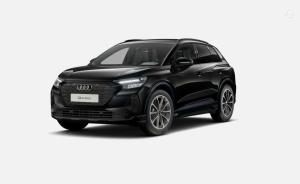 Black Audi Q4 e-tron 2025 in Vilnius, with an engine capacity of 0.00 L and mileage of 6 thousand km for 49900 €, photo  on AUTOMOTO.COM.LV