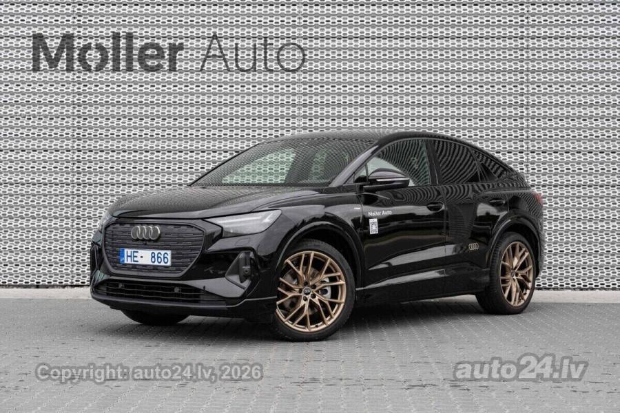 Black Audi Q4 e-tron 2026 in Riga, with an engine capacity of 0.00 L and mileage of 15 thousand km for 69625 €, photo 1 on AUTOMOTO.COM.LV