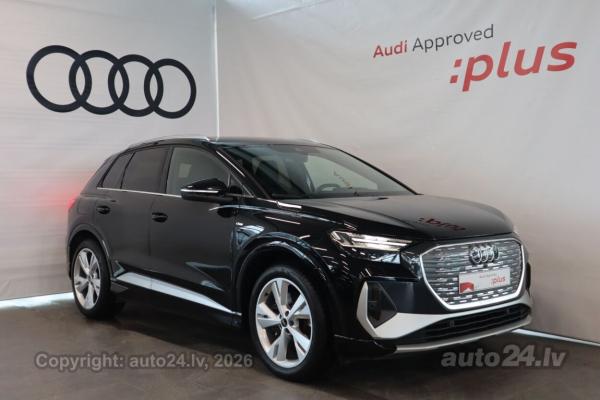 Melns Audi Q4 e-tron 2021 Tallina, ar dzinēja tilpumu 0.00 L un nobraukumu 49 tūkst. km par 34900 €, foto  vietnē AUTOMOTO.COM.LV