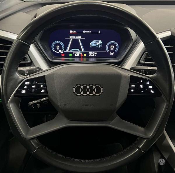 Blue Audi Q4 e-tron 2021 in Kaunas, with an engine capacity of 0.00 L and mileage of 72 thousand km for 23800 €, photo 6 on AUTOMOTO.COM.LV