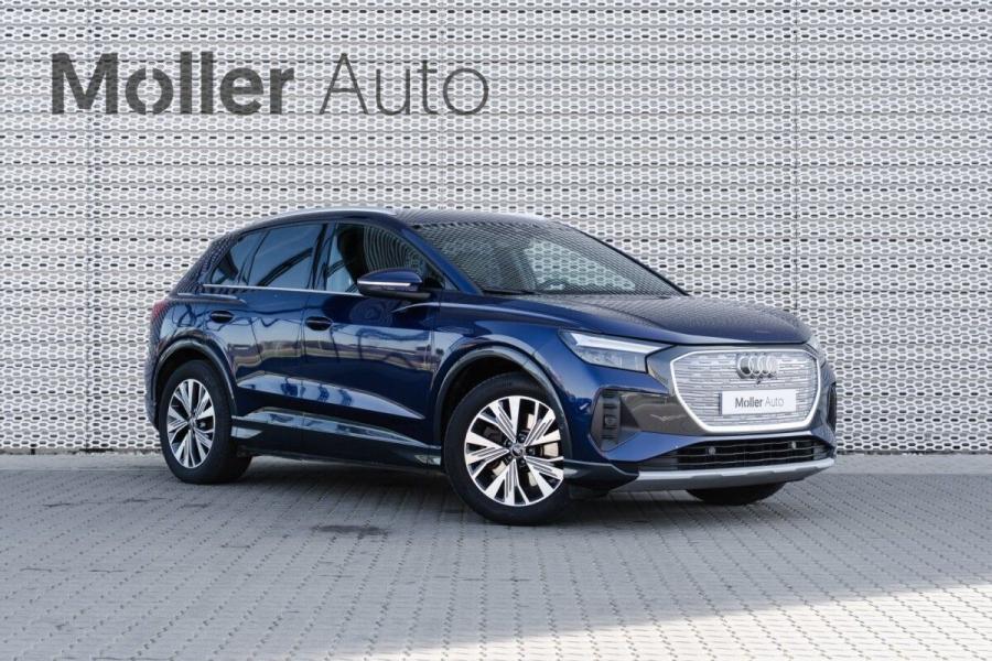 Blue Audi Q4 e-tron 2023 in Marupe, with an engine capacity of 0.00 L and mileage of 58 thousand km for 36900 €, photo 3 on AUTOMOTO.COM.LV