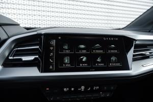 Blue Audi Q4 e-tron 2023 in Marupe, with an engine capacity of 0.00 L and mileage of 58 thousand km for 36900 €, photo 20 on AUTOMOTO.COM.LV
