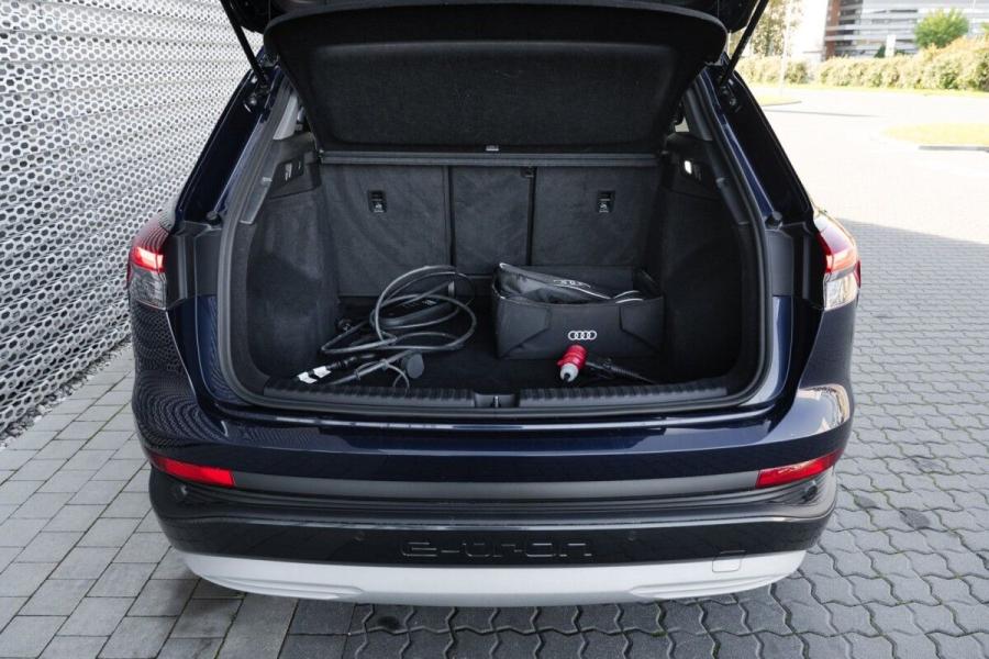 Blue Audi Q4 e-tron 2023 in Marupe, with an engine capacity of 0.00 L and mileage of 58 thousand km for 36900 €, photo 27 on AUTOMOTO.COM.LV