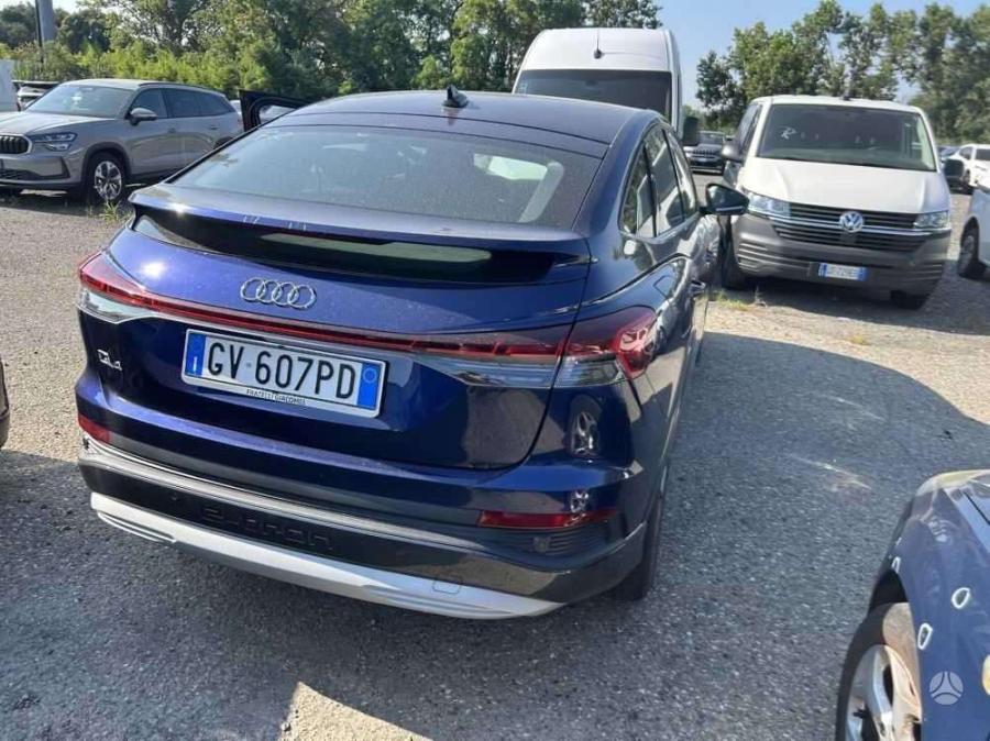Blue Audi Q4 e-tron 2024 in Panevezys, with an engine capacity of 0.00 L and mileage of 23 thousand km for 37900 €, photo 3 on AUTOMOTO.COM.LV