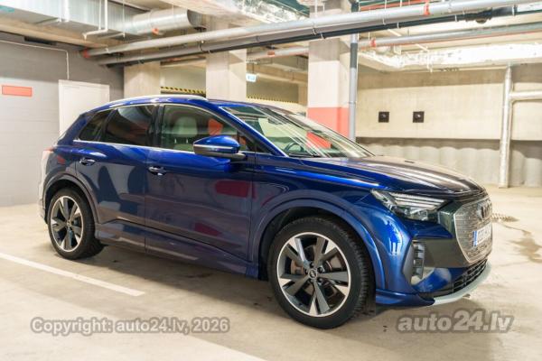 Blue Audi Q4 e-tron 2021 in Tallinn, with an engine capacity of 0.00 L and mileage of 91 thousand km for 32000 €, photo 3 on AUTOMOTO.COM.LV