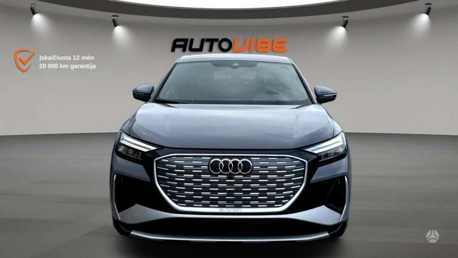 Grey Audi Q4 e-tron 2022 in Vilnius, with an engine capacity of 0.00 L and mileage of 63 thousand km for 33777 €, photo 3 on AUTOMOTO.COM.LV