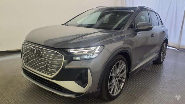 Grey Audi Q4 e-tron 2022 in Vilnius, with an engine capacity of 0.00 L and mileage of 73 thousand km for 36111 €, photo 1 on AUTOMOTO.COM.LV