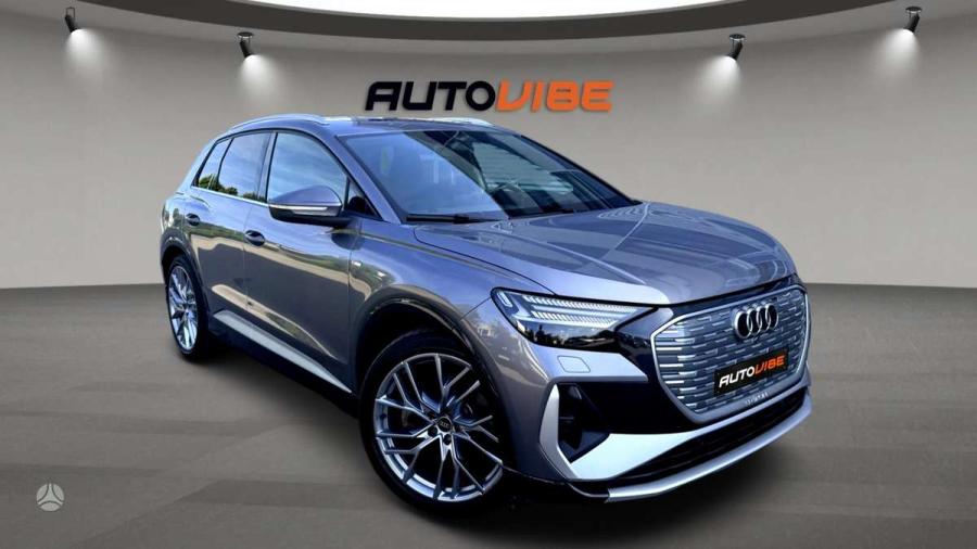 Pelēks Audi Q4 e-tron 2022 Viļņa, ar dzinēja tilpumu 0.00 L un nobraukumu 73 tūkst. km par 36222 €, foto 4 vietnē AUTOMOTO.COM.LV