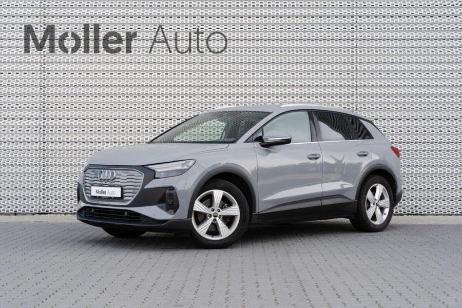 Grey Audi Q4 e-tron 2022 in Marupe, with an engine capacity of 0.00 L and mileage of 43 thousand km for 26900 €, photo 1 on AUTOMOTO.COM.LV