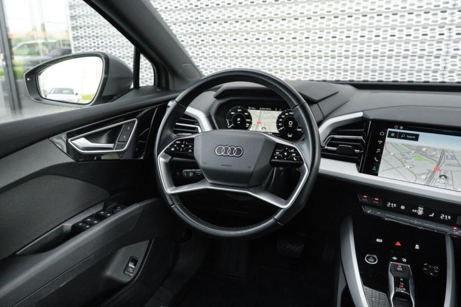 Grey Audi Q4 e-tron 2022 in Marupe, with an engine capacity of 0.00 L and mileage of 43 thousand km for 26900 €, photo 28 on AUTOMOTO.COM.LV