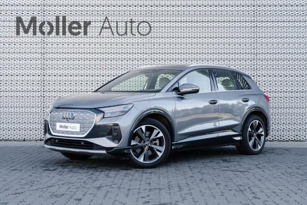 Grey Audi Q4 e-tron 2024 in Marupe, with an engine capacity of 0.00 L and mileage of 48 thousand km for 44900 €, photo 1 on AUTOMOTO.COM.LV