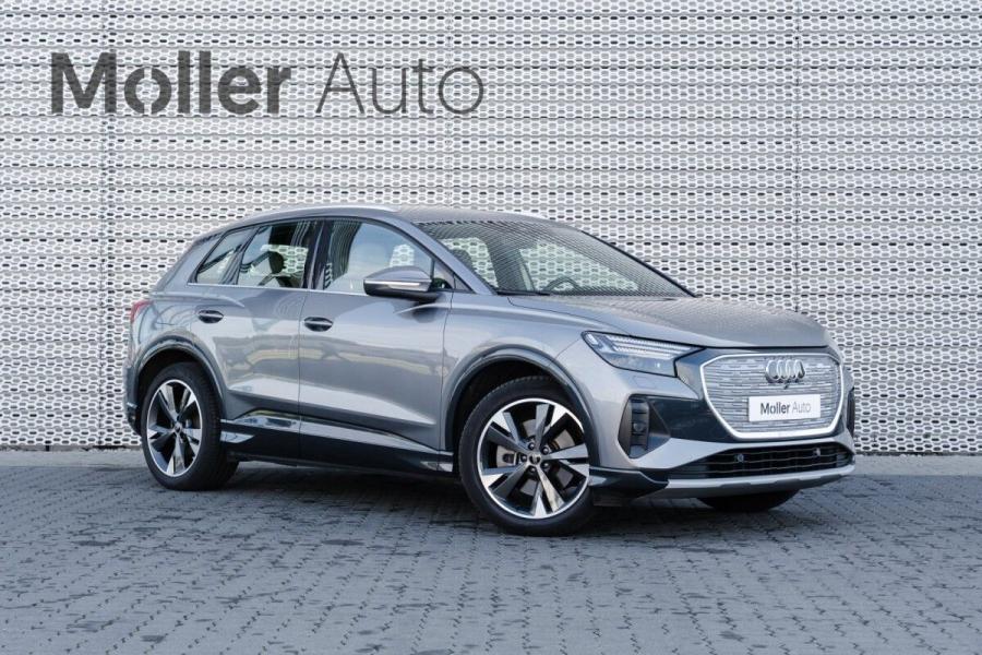 Grey Audi Q4 e-tron 2024 in Marupe, with an engine capacity of 0.00 L and mileage of 48 thousand km for 44900 €, photo 3 on AUTOMOTO.COM.LV