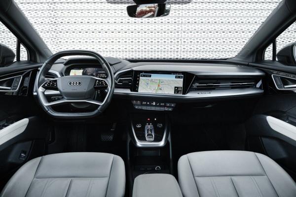 Grey Audi Q4 e-tron 2024 in Marupe, with an engine capacity of 0.00 L and mileage of 48 thousand km for 44900 €, photo 7 on AUTOMOTO.COM.LV