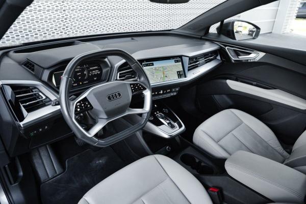 Grey Audi Q4 e-tron 2024 in Marupe, with an engine capacity of 0.00 L and mileage of 48 thousand km for 44900 €, photo 10 on AUTOMOTO.COM.LV