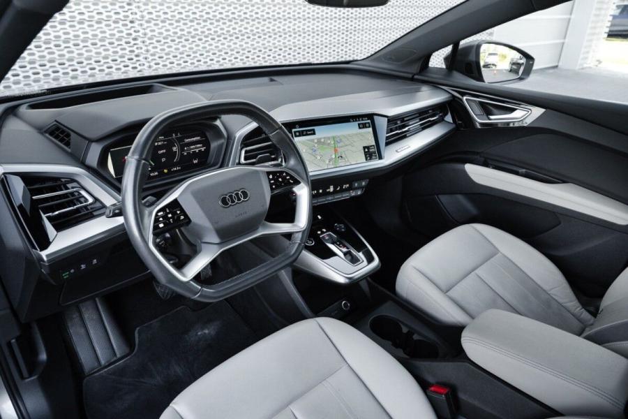 Grey Audi Q4 e-tron 2024 in Marupe, with an engine capacity of 0.00 L and mileage of 48 thousand km for 44900 €, photo 10 on AUTOMOTO.COM.LV