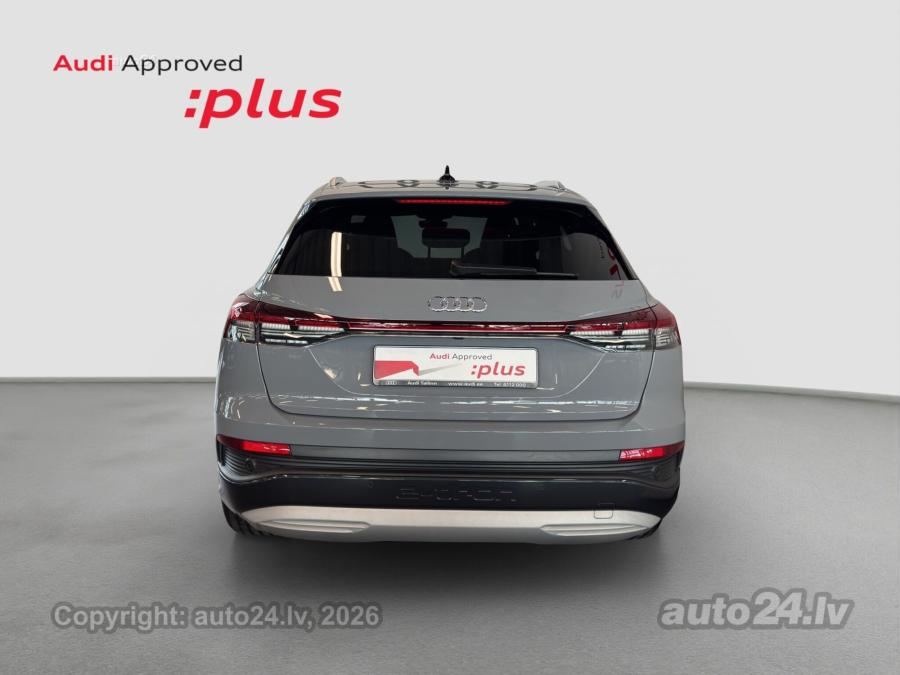 Pelēks Audi Q4 e-tron 2025 Tallina, ar dzinēja tilpumu 0.00 L un nobraukumu 10 tūkst. km par 47900 €, foto 6 vietnē AUTOMOTO.COM.LV