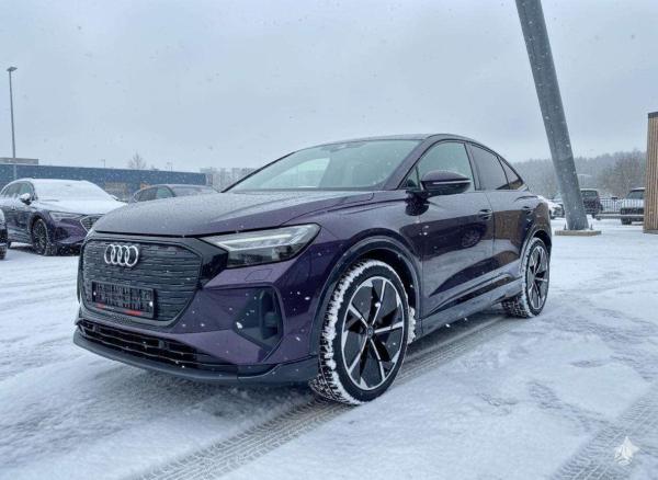 Violet Audi Q4 e-tron 2023 in Vilnius, with an engine capacity of 0.00 L and mileage of 52 thousand km for 32700 €, photo 1 on AUTOMOTO.COM.LV