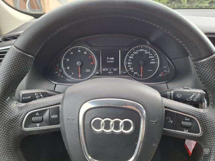Black Audi Q5 2010 in Ukmerge, with an engine capacity of 1.98 L and mileage of 269 thousand km for 7950 €, photo 9 on AUTOMOTO.COM.LV