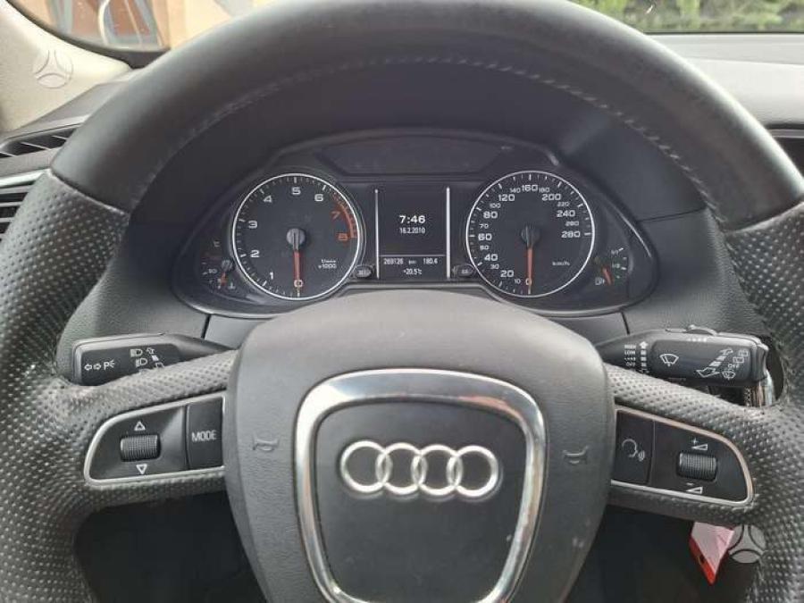 Black Audi Q5 2010 in Ukmerge, with an engine capacity of 1.98 L and mileage of 269 thousand km for 7500 €, photo 9 on AUTOMOTO.COM.LV