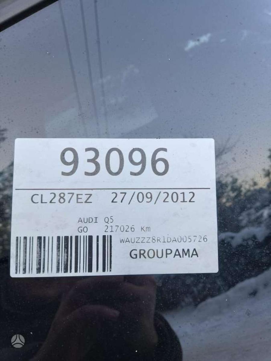 Black Audi Q5 2012 in Prienai, with an engine capacity of 2.97 L and mileage of 217 thousand km for 5500 €, photo 16 on AUTOMOTO.COM.LV
