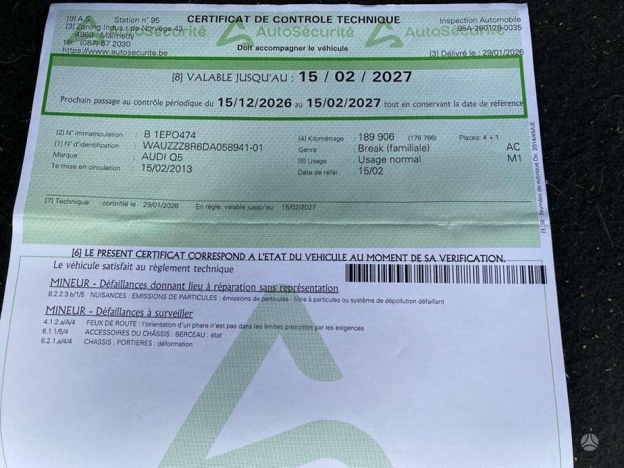 Черный Ауди Ку 5 2013 в Расейняй, объемом двигателя 1.97 л и пробегом 198 тыс. км за 9300 €, фото 25 на AUTOMOTO.COM.LV