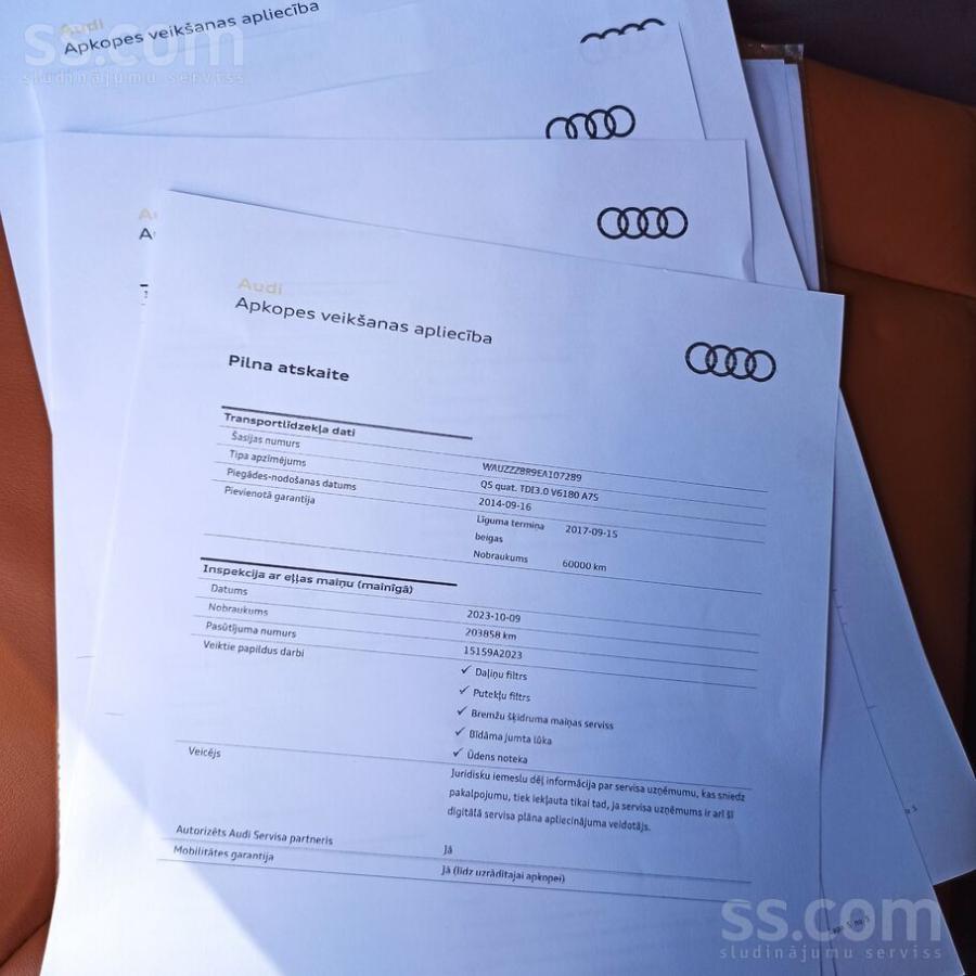 Черный Ауди Ку 5 2014 в Даугавпилс, объемом двигателя 3.00 л и пробегом 0 тыс. км за 16000 €, фото 33 на AUTOMOTO.COM.LV