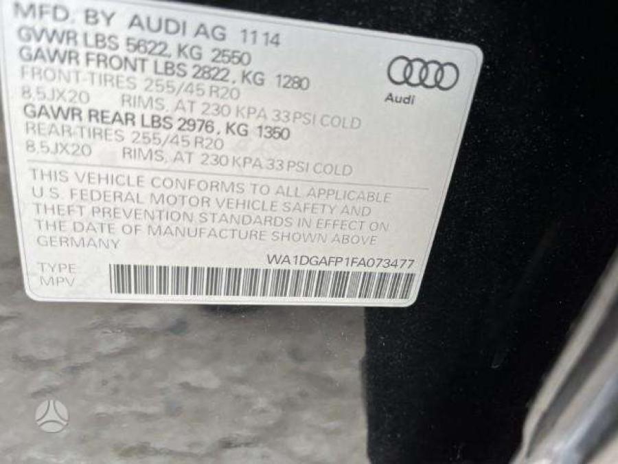 Black Audi Q5 2015 in Vilnius, with an engine capacity of 3.00 L and mileage of 156 thousand km for 6900 €, photo 25 on AUTOMOTO.COM.LV