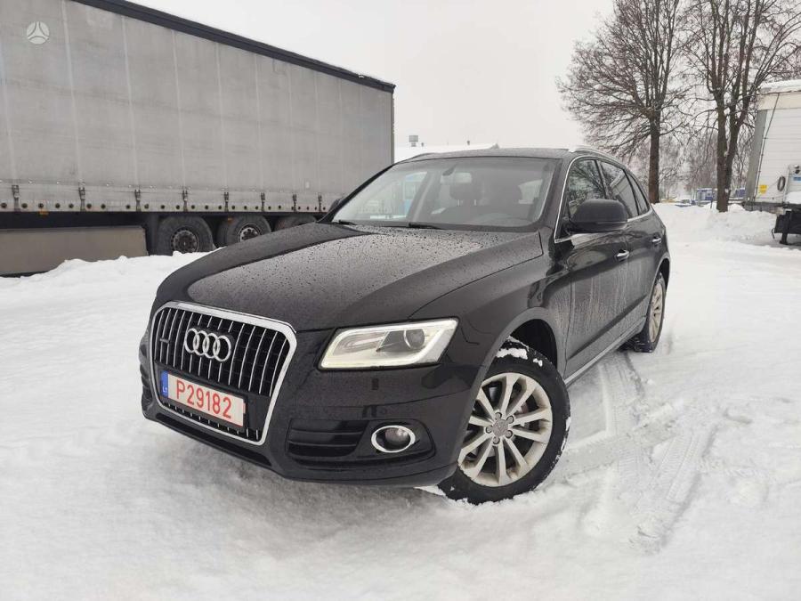 Black Audi Q5 2016 in Vilnius, with an engine capacity of 1.98 L and mileage of 122 thousand km for 14750 €, photo 1 on AUTOMOTO.COM.LV