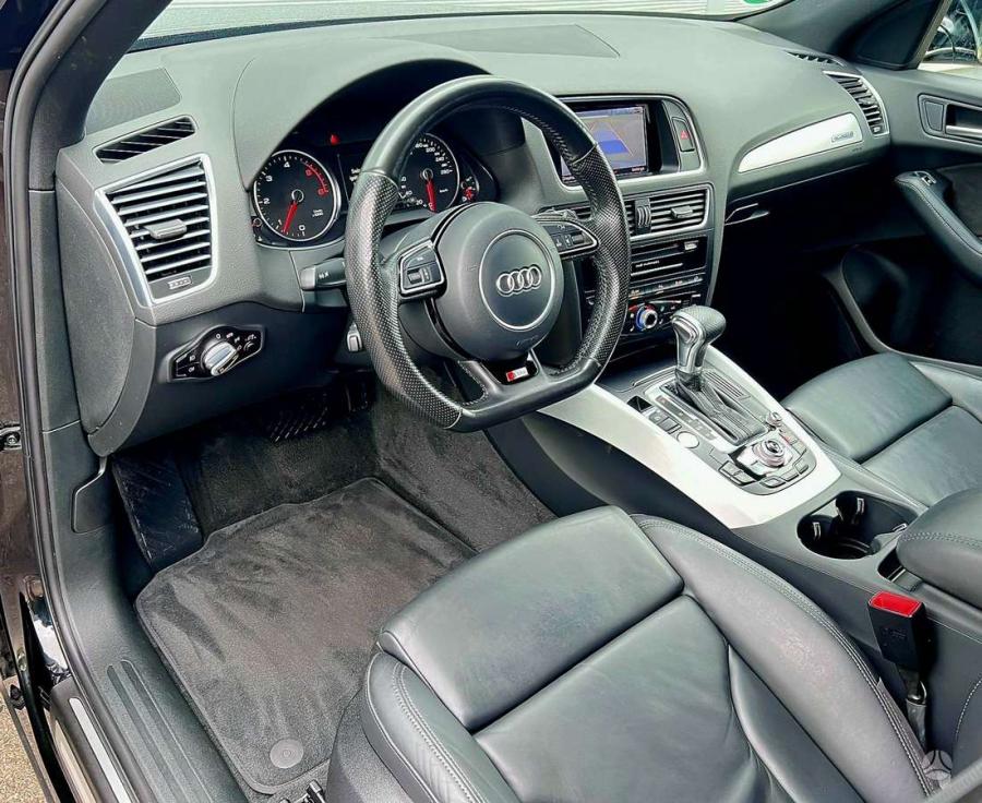 Black Audi Q5 2016 in Utena, with an engine capacity of 2.97 L and mileage of 183 thousand km for 15499 €, photo 41 on AUTOMOTO.COM.LV
