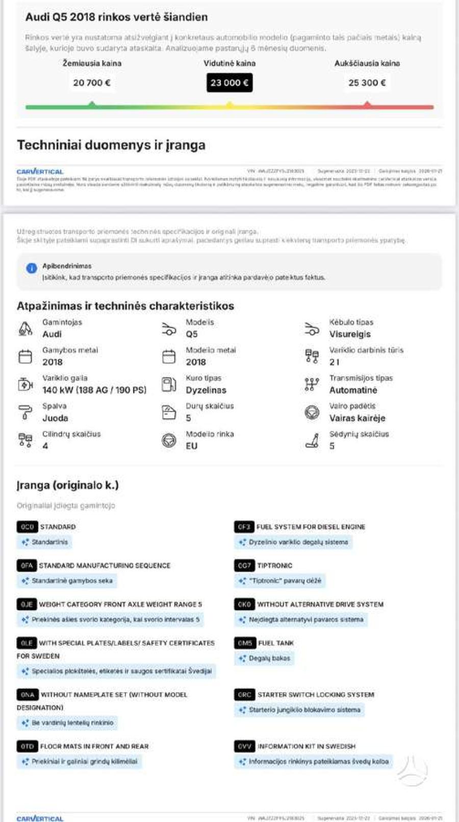 Black Audi Q5 2018 in Prienai, with an engine capacity of 2.00 L and mileage of 217 thousand km for 18950 €, photo 40 on AUTOMOTO.COM.LV