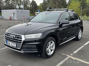 Black Audi Q5 2018 in Riga, with an engine capacity of 2.00 L and mileage of 65 thousand km for 24900 €, photo  on AUTOMOTO.COM.LV