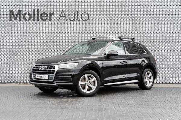 Black Audi Q5 2018 in Marupe, with an engine capacity of 2.00 L and mileage of 67 thousand km for 29750 €, photo 1 on AUTOMOTO.COM.LV