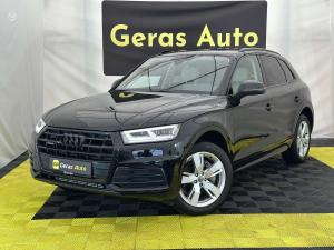 Melns Audi Q5 2018 Viļņa, ar dzinēja tilpumu 2.00 L un nobraukumu 55 tūkst. km par 22800 €, foto  vietnē AUTOMOTO.COM.LV
