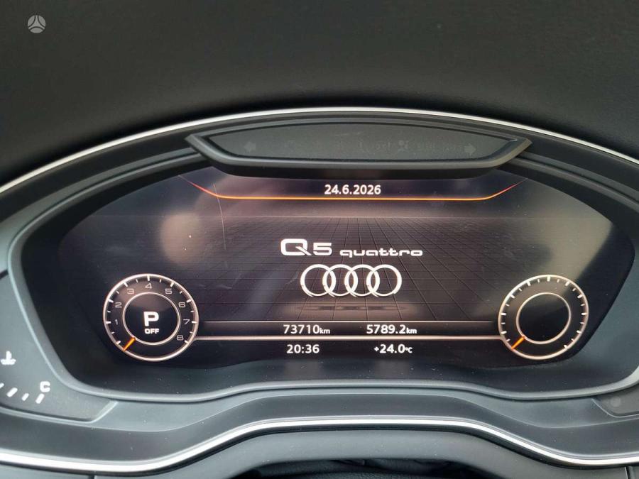 Black Audi Q5 2019 in Druskininkai, with an engine capacity of 1.97 L and mileage of 74 thousand km for 21999 €, photo 23 on AUTOMOTO.COM.LV