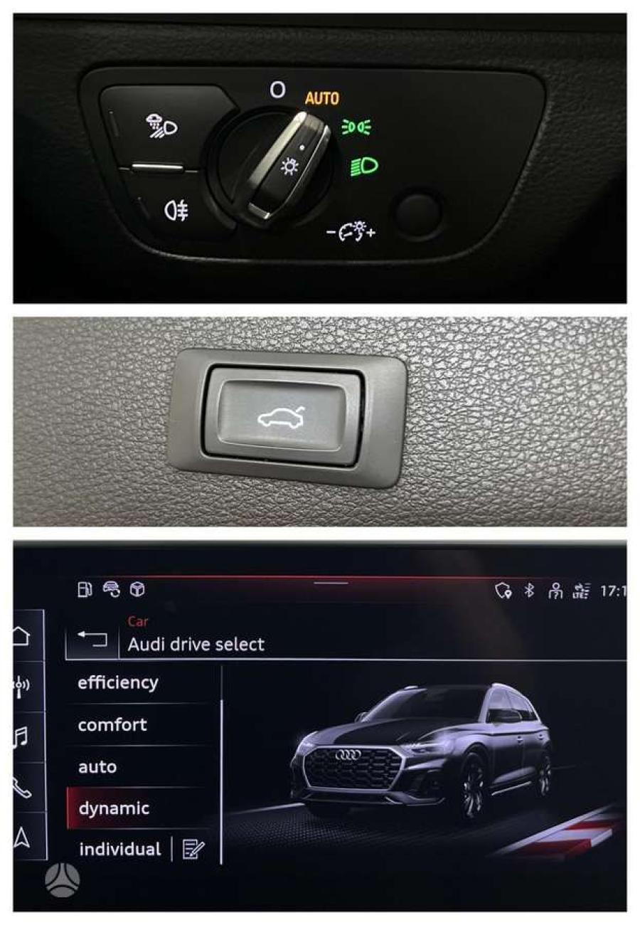 Black Audi Q5 2021 in Kaunas, with an engine capacity of 1.97 L and mileage of 92 thousand km for 27500 €, photo 14 on AUTOMOTO.COM.LV