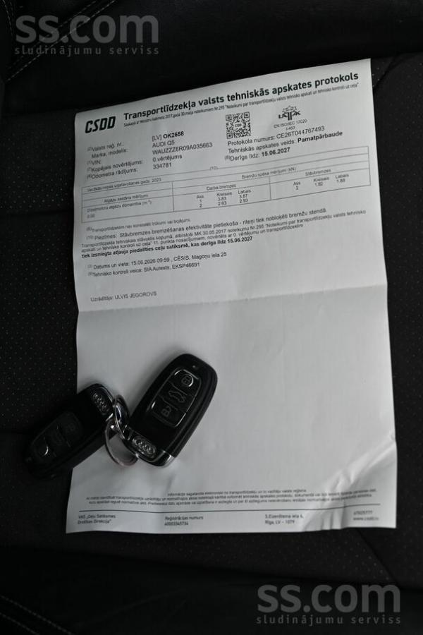 Blue Audi Q5 2009 in Cesis, with an engine capacity of 3.00 L and mileage of 335 thousand km for 7200 €, photo 9 on AUTOMOTO.COM.LV