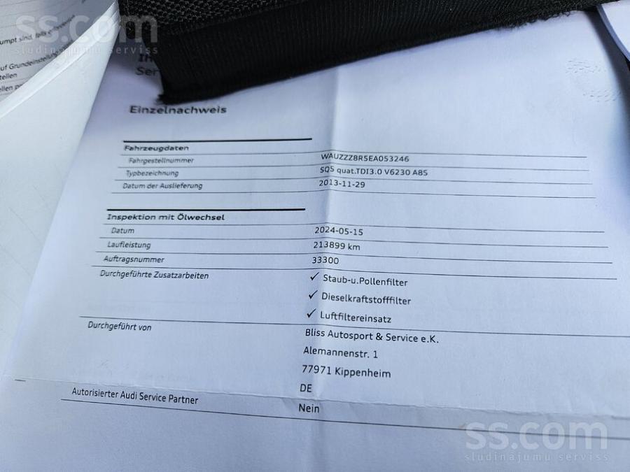 Синий Ауди Ку 5 2013 в Рига, объемом двигателя 3.00 л и пробегом 255 тыс. км за 15650 €, фото 34 на AUTOMOTO.COM.LV