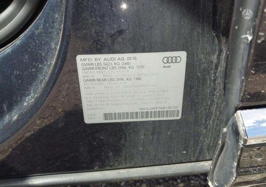 Zils Audi Q5 2016 Viļņa, ar dzinēja tilpumu 1.98 L un nobraukumu 211 tūkst. km par 8350 €, foto 10 vietnē AUTOMOTO.COM.LV