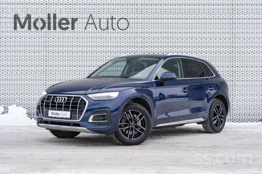 Blue Audi Q5 2021 in Riga, with an engine capacity of 2.00 L and mileage of 99 thousand km for 32650 €, photo 1 on AUTOMOTO.COM.LV