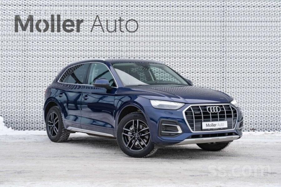 Blue Audi Q5 2021 in Riga, with an engine capacity of 2.00 L and mileage of 99 thousand km for 32650 €, photo 2 on AUTOMOTO.COM.LV